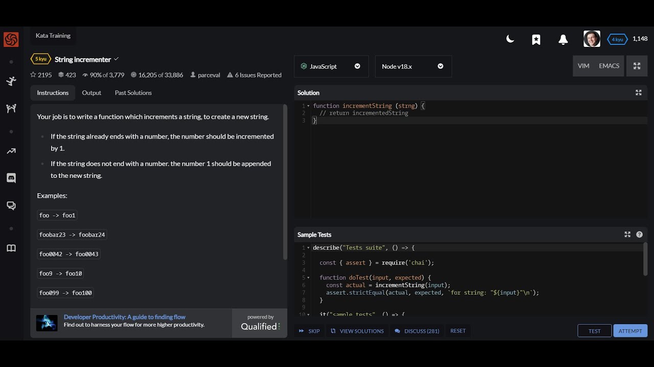 Решение задачи String Incrementer на языке Javascript Youtube