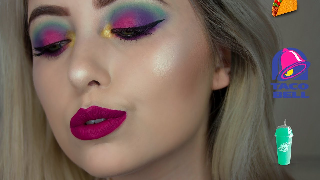Taco Bell Inspired Makeup Look - YouTube