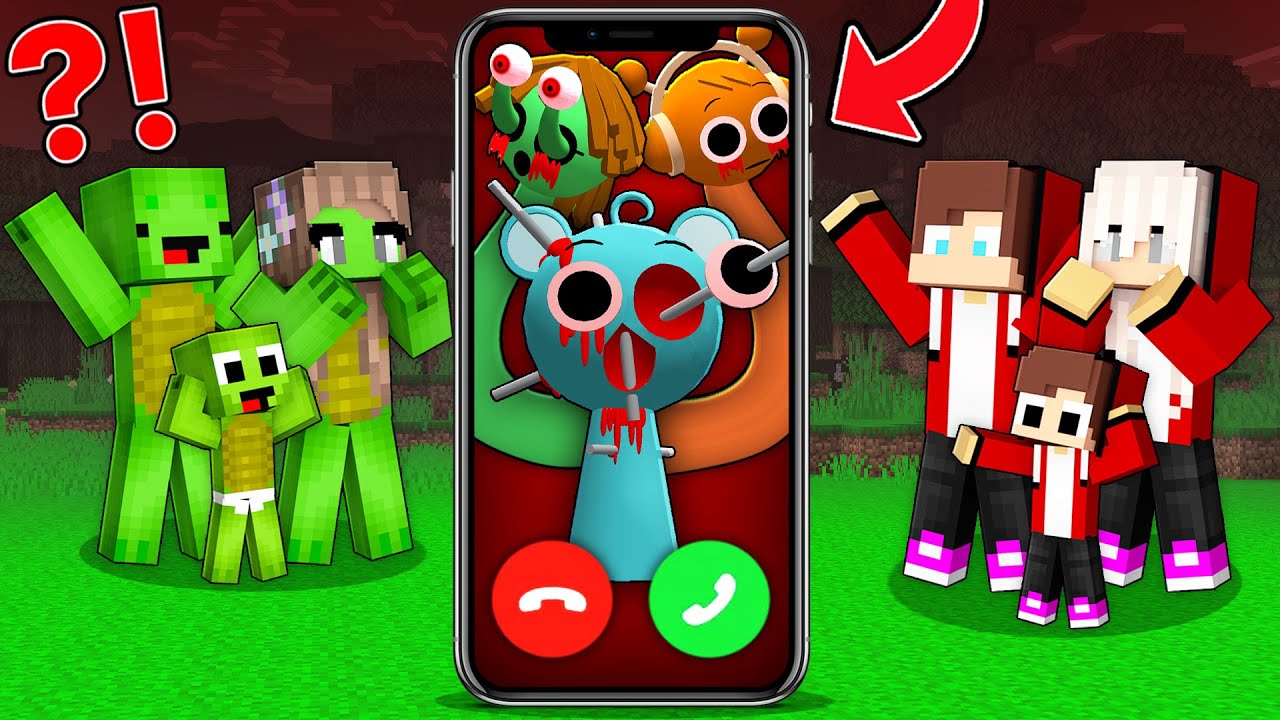 Why Scary Hydra Sprunki Call JJ and Mikey FAMILY at NIGHT in Minecraft ...