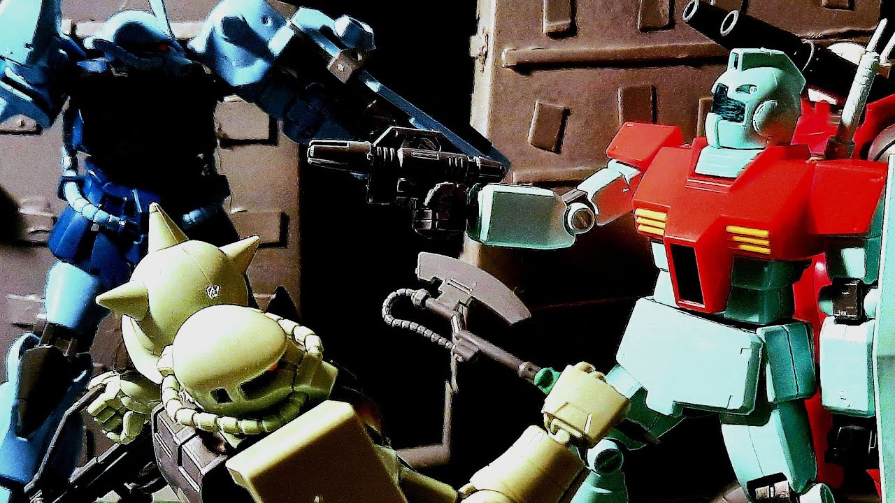 Battle in the City |Gundam Fight Scene| Stop motion - YouTube