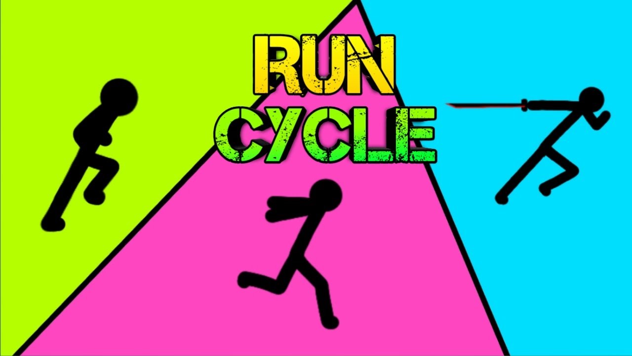How to animate stickman run cycles (Naruto run, normal run, sword run ...