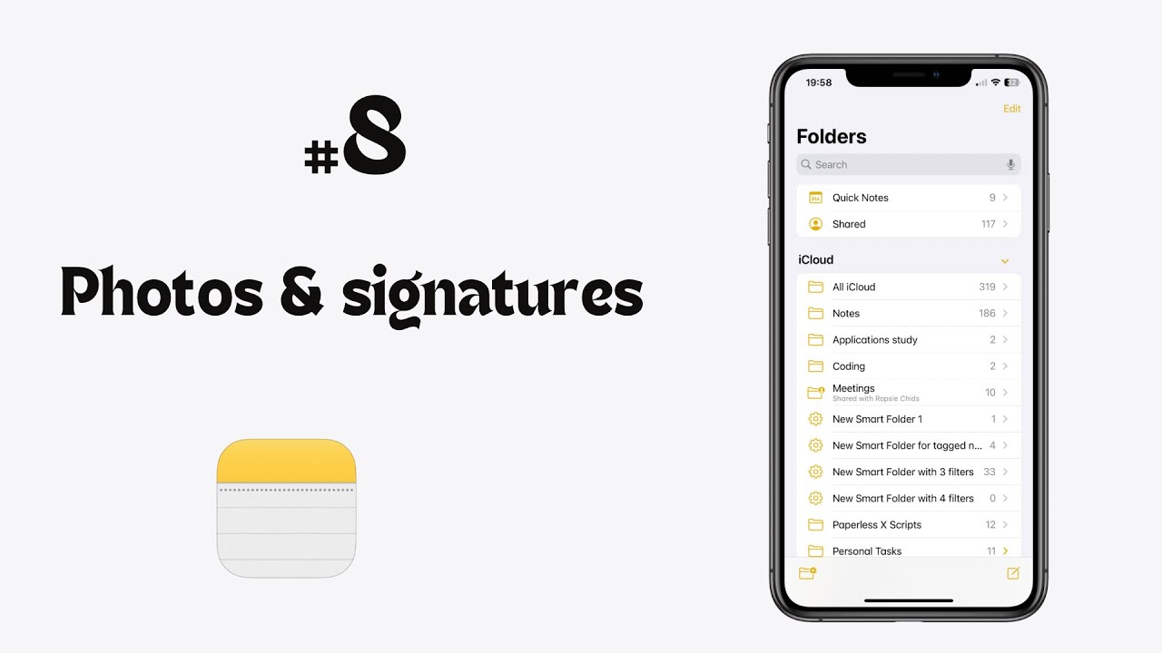 #8 Apple Notes (iPhone): Photos & Signatures for Beginners - YouTube