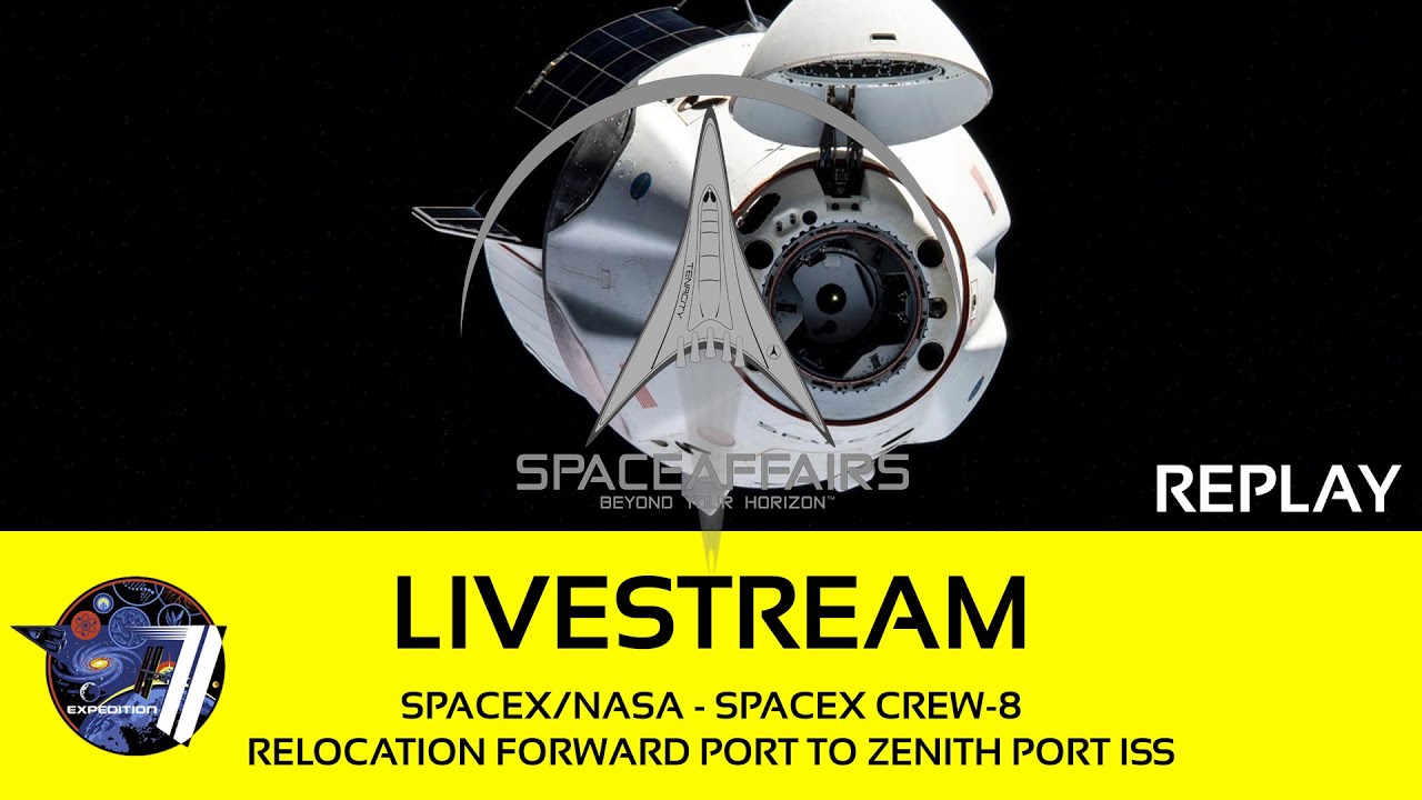 SpaceX/NASA - SpaceX Crew-8 - Relocation Forward Port to Zenith Port ...