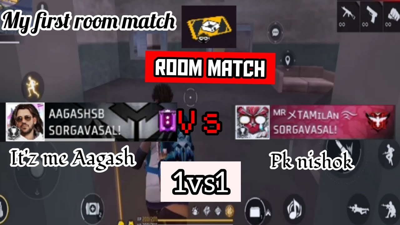 Free Fire Gameplay in Tamil Room Card 1vs1 it'z me Aagash vs Nishok ...