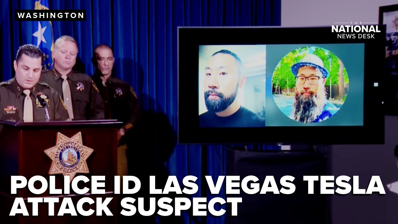 Las Vegas Tesla attack suspect, Paul Kim, seen in surveillance - YouTube
