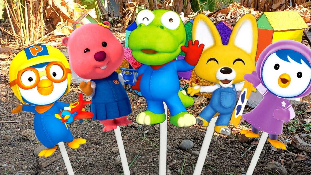 mencari pororo, teman teman pororo, krong,petty,rody,edy,pobby,harry ...