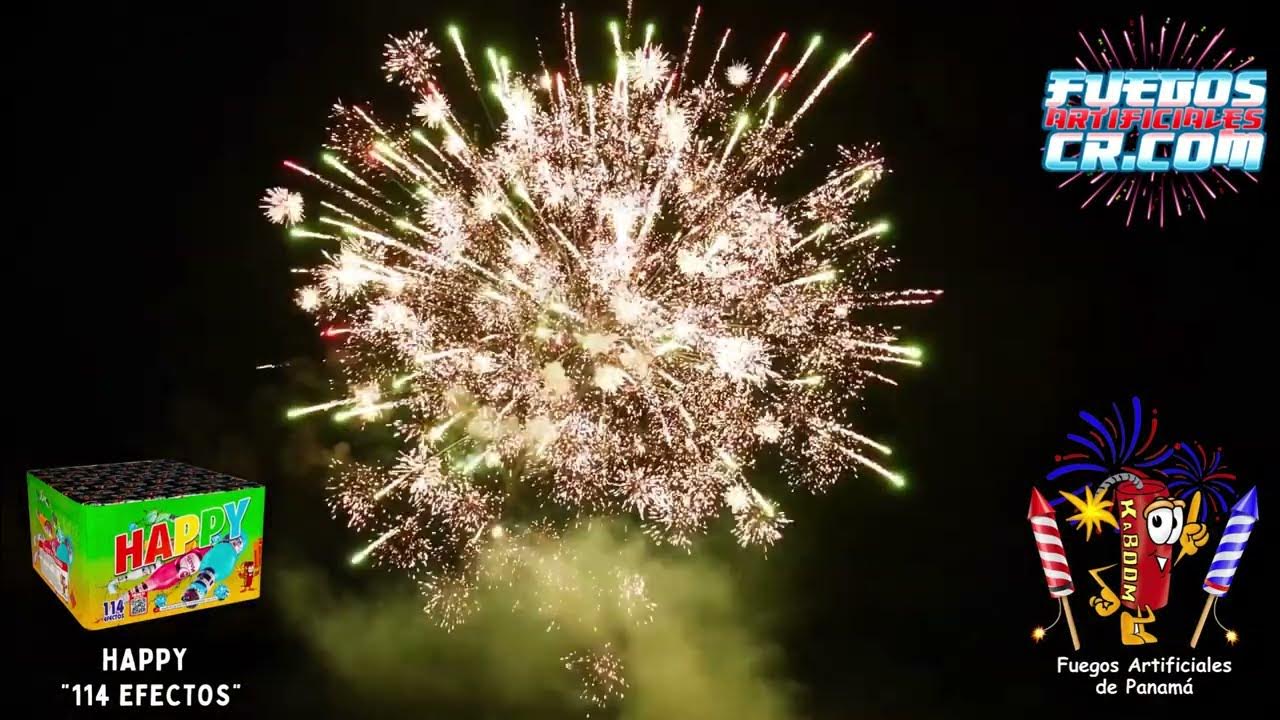 Caja Multicolor Happy 114 Tiros, Fuegos Artificiales Cross - YouTube