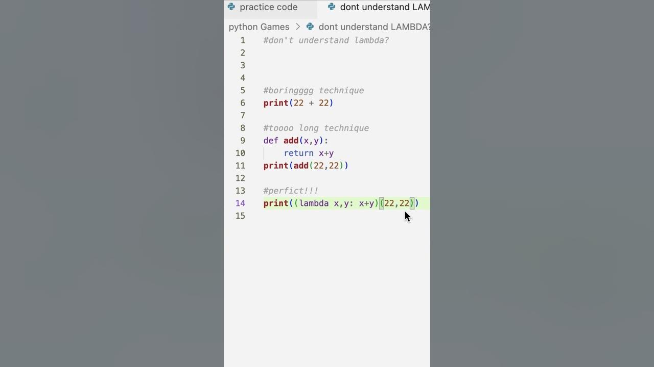 Dont Understand Lambda Codelikeapro Codingtutorial Learnpython Youtube 7757