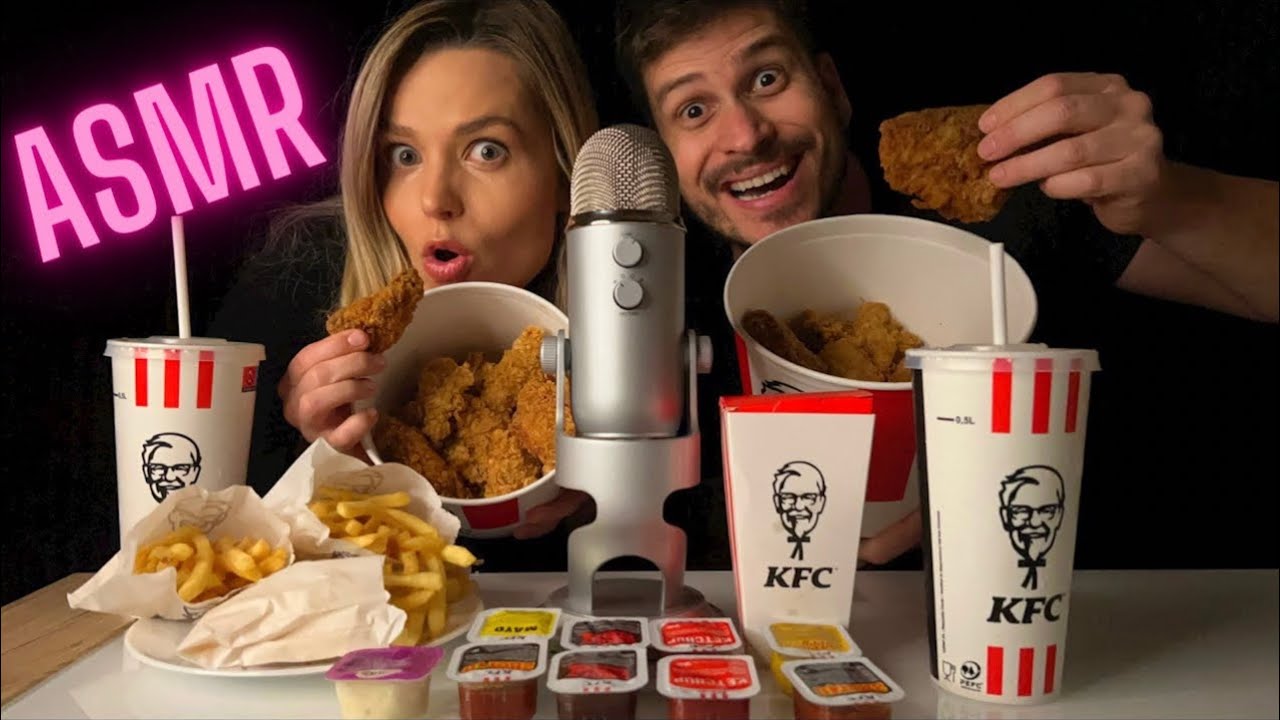 MUKBANG KFC FRIED CHICKEN EATING SOUNDS || ASMR COUPLE Boyfriend and ...