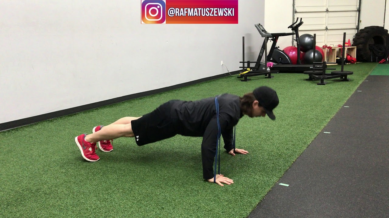 Band Resisted Push Ups - YouTube