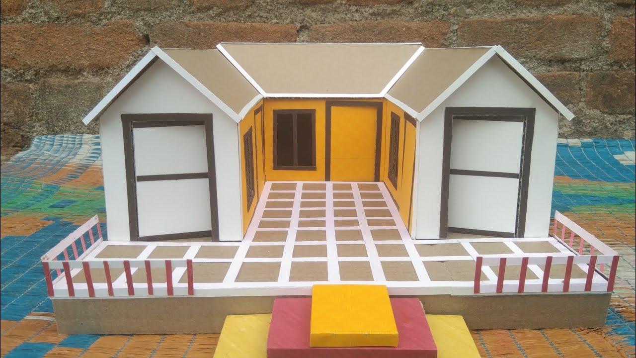 How To Make A Cardboard House Easy (BEAUTIFUL HOUSE) - YouTube