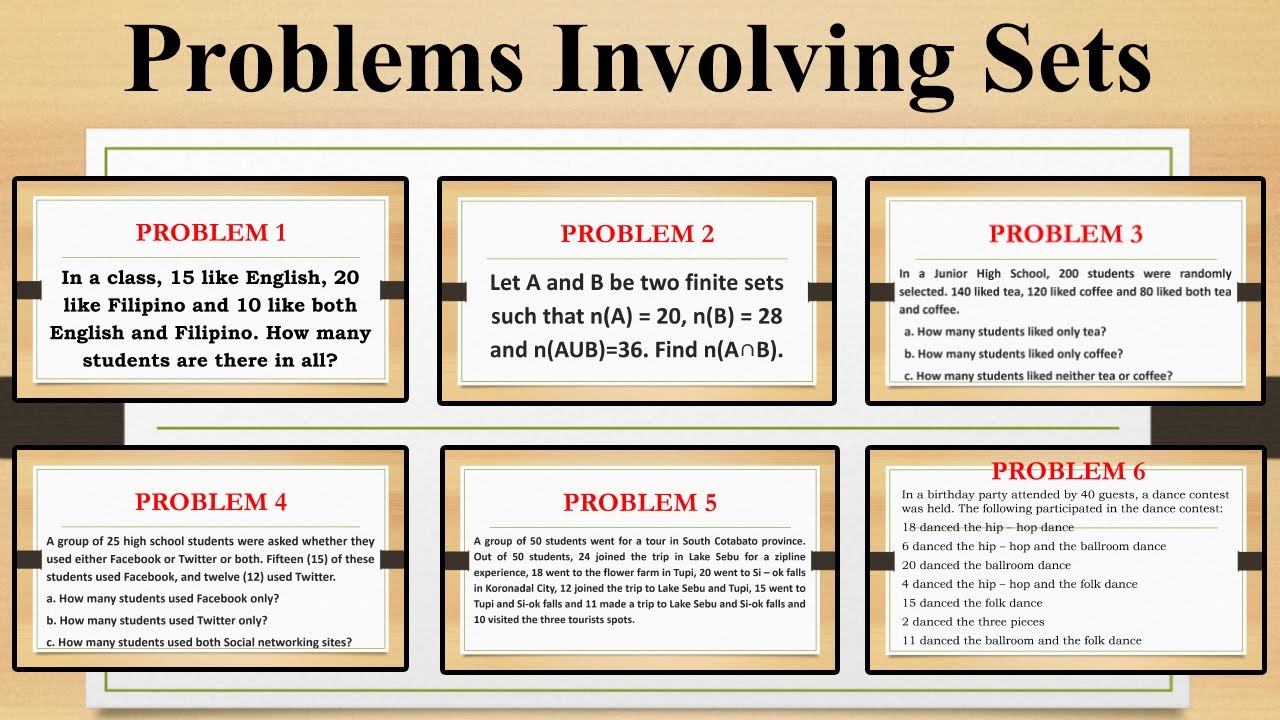 Problems Involving Sets │Using Venn Diagrams │Math 7 - Quarter I - YouTube