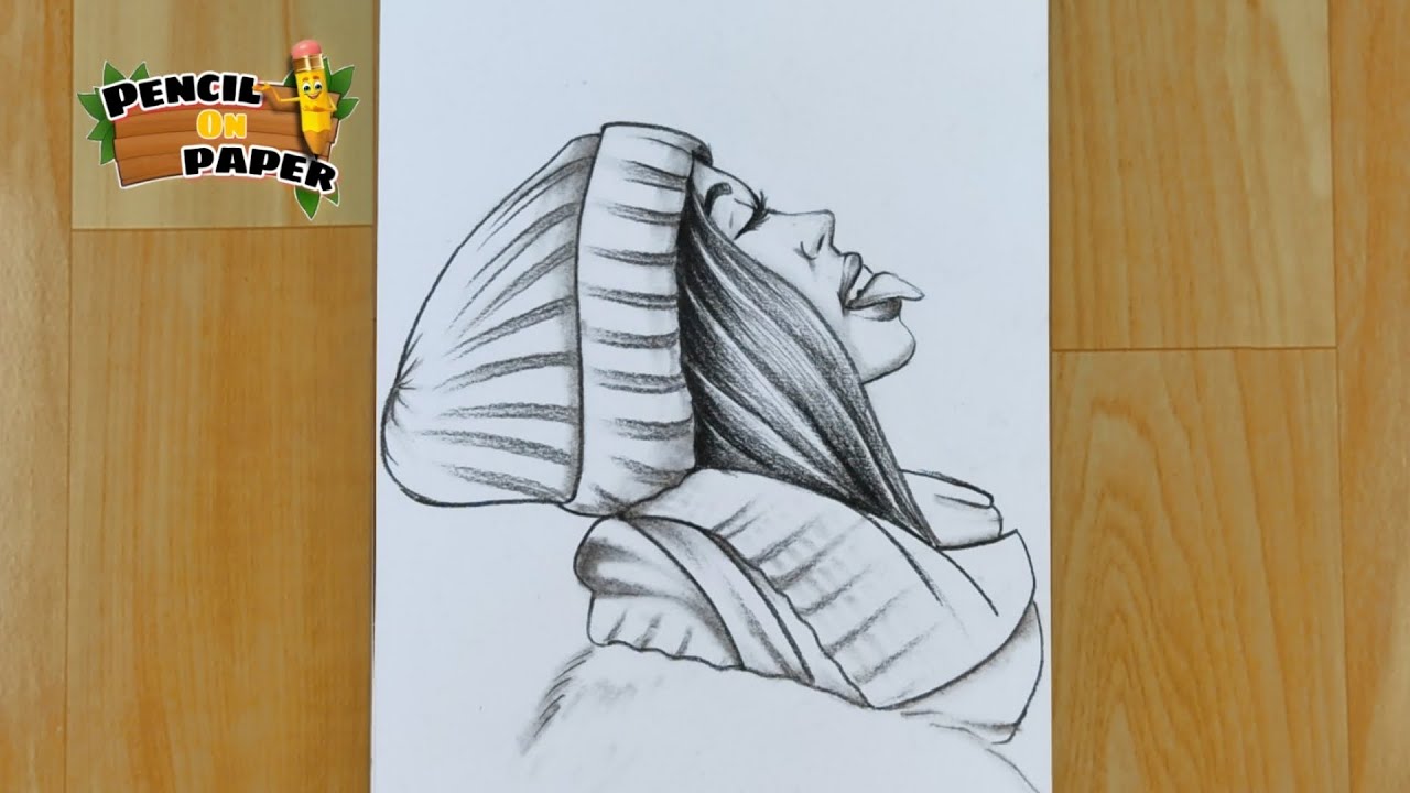 Girl drawing step by step || How to draw a girl with cap muffler 😍 ...