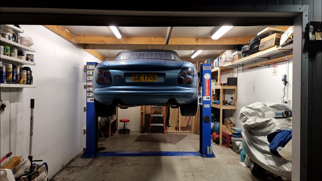2 post car lift in a small garage part 3 mods to lift a TVR - YouTube