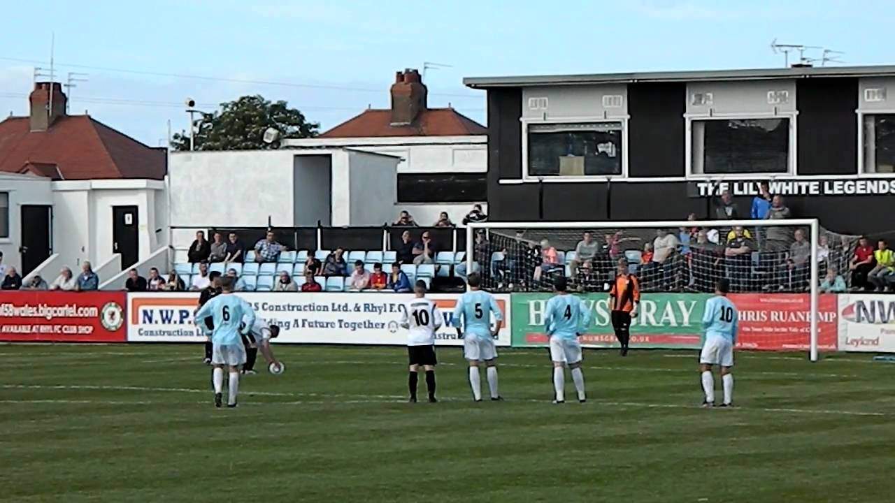 Welsh Cymru Alliance Football 1.9.12 Rhyl FC's first goal (penalty) v ...