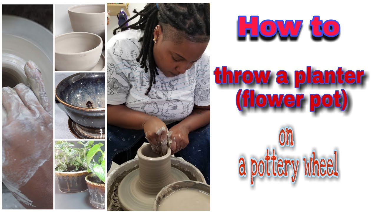 Throwing planters on a pottery wheel (flower pot) - YouTube