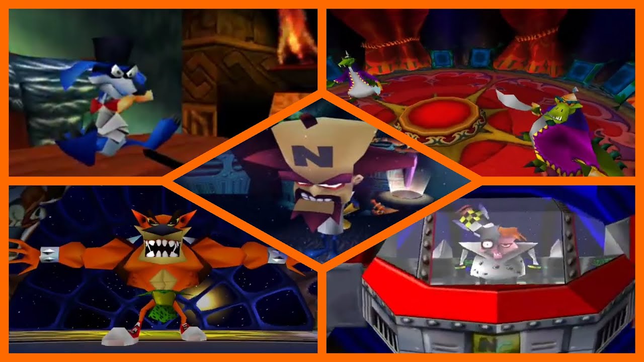 Crash Bandicoot 2 - All Bosses + All Cutscenes |No Damage| - YouTube