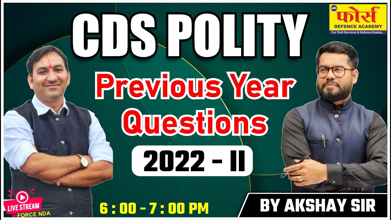 CDS Previous Year Questions 2022 - II | Polity | Most important | CDS ...