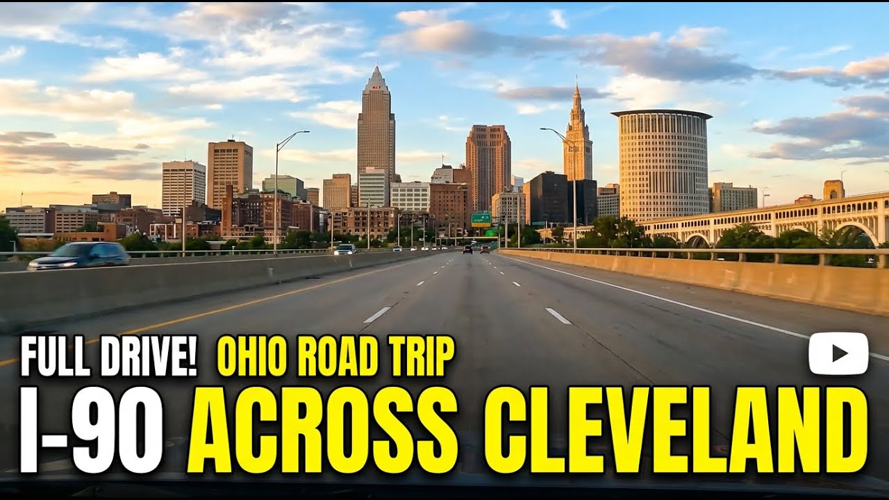 Driving on Interstate 90 Across all of Cleveland, Ohio - YouTube