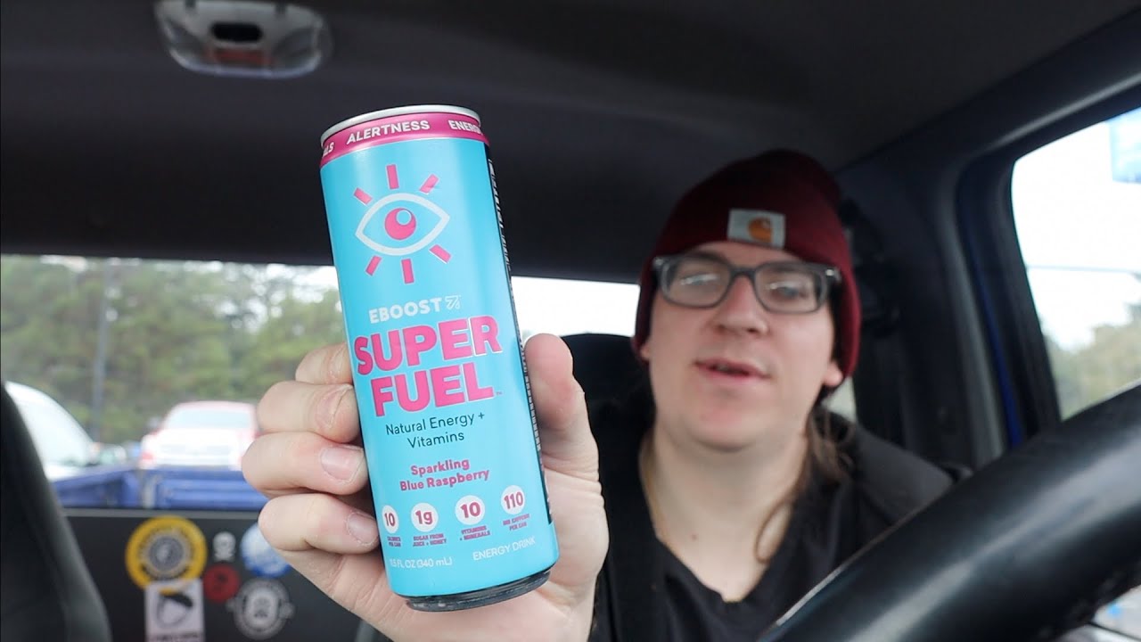 E boost Blue raspberry super fuel energy drink review - YouTube