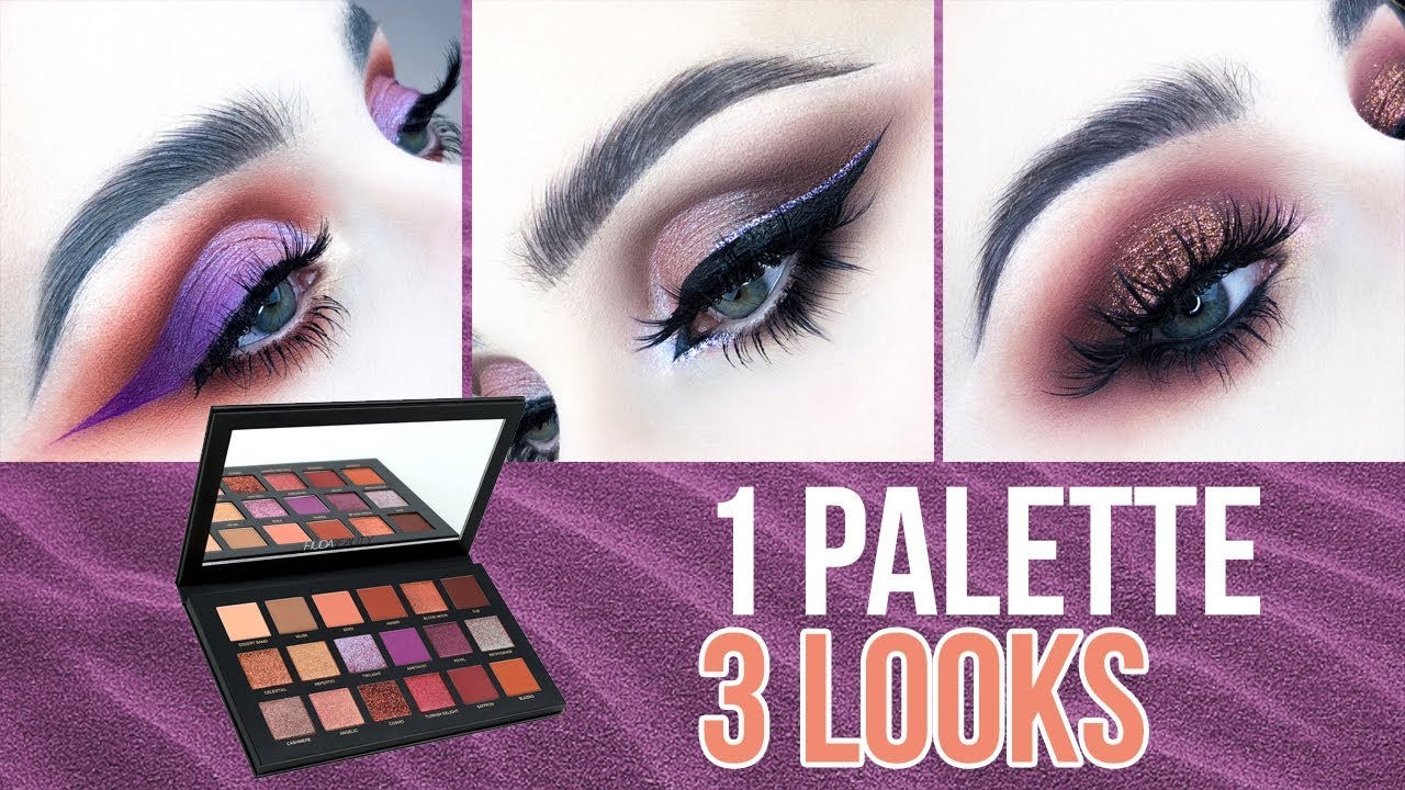 Huda Beauty Desert Dusk | 1 PALETTE 3 LOOKS - YouTube