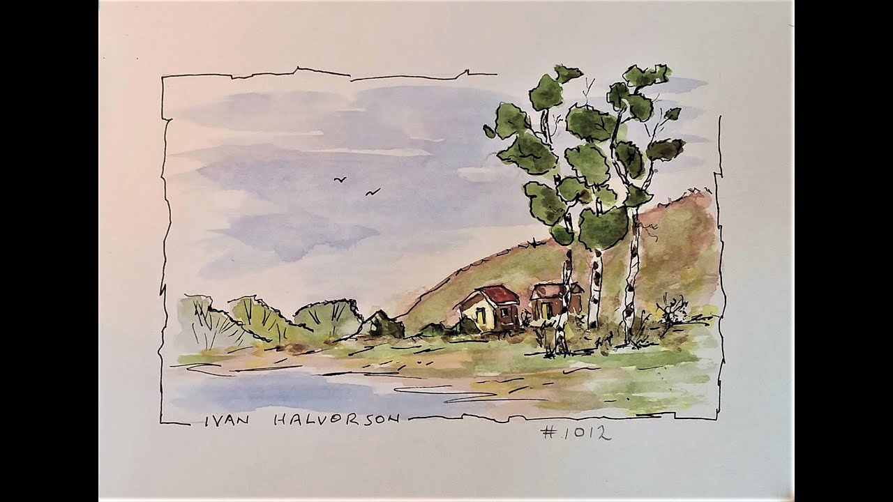 Line and Wash - #1012 - Ivan Hal Artist - QUIET FARM Ivan Halvorson ...