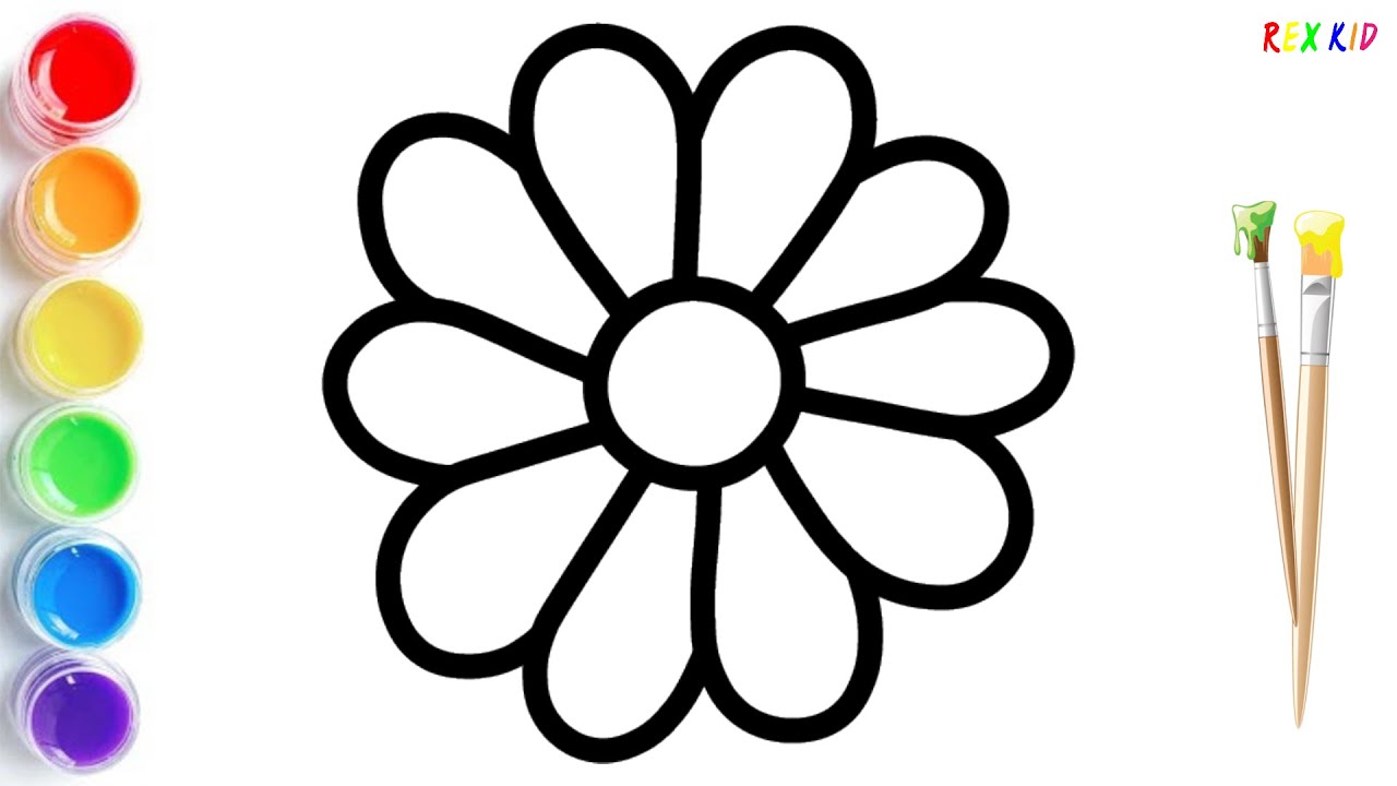 Colorful and Beautiful Flower Drawing and Painting for Kids & Toddlers ...
