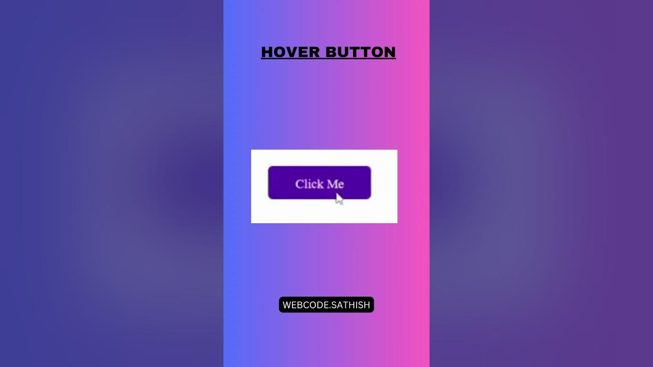 Hover Button Using Html And Css Html Css Javascript Youtube