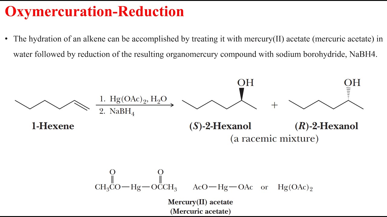 Reactions of Alkenes 2 Oxymercuration - YouTube
