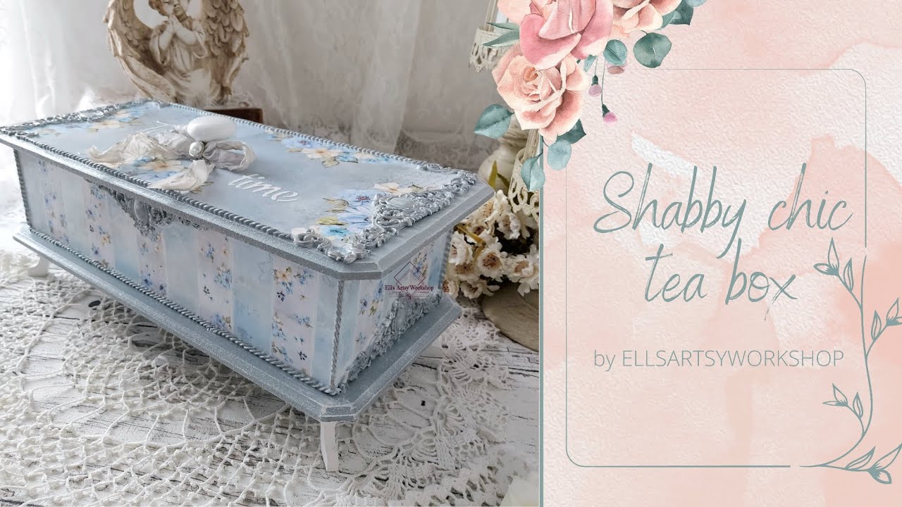 Shabby chic tea box; Handmade wooden tea bag dispenser; DIY home decor ...