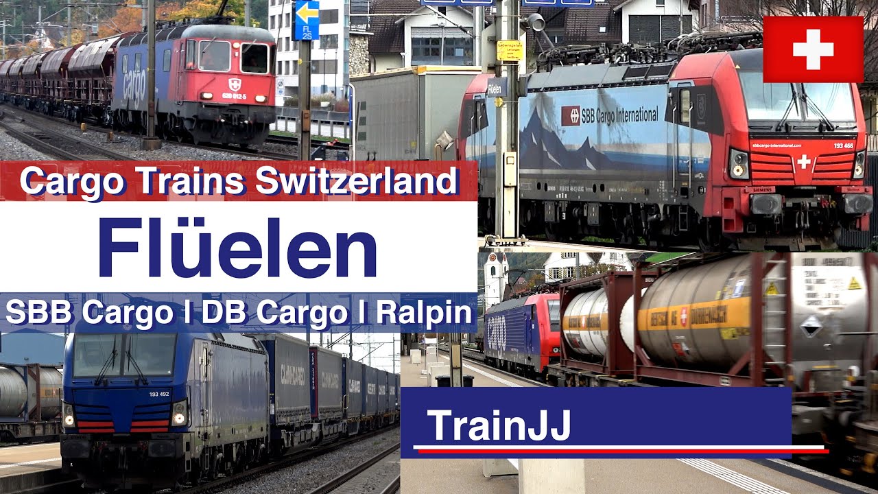4K Freight Trains Switzerland | Flüelen - Gotthardbahn | SBB Cargo - DB Cargo - Hupac - Wetron ...