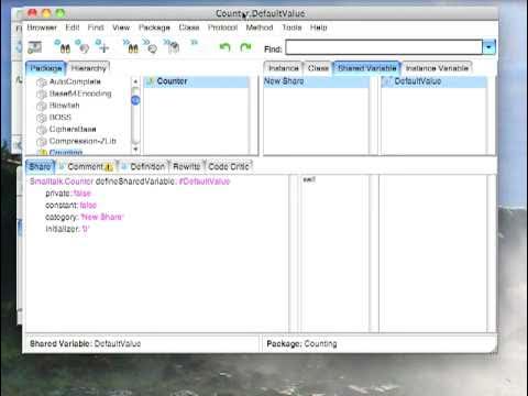 Smalltalk Syntax: Shared Variables - YouTube