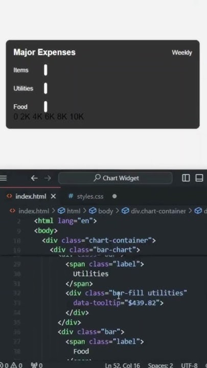 Creative Bar Chart Widget Design with Tooltip Animation | HTML & CSS Tutorial #shorts #html #css ...