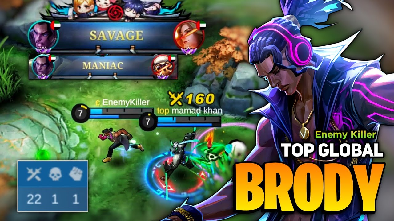 SAVAGE & MANIAC! Brody Best Build 2023 [ Brody Top Global Gameplay ] By Enemy Killer - MLBB ...