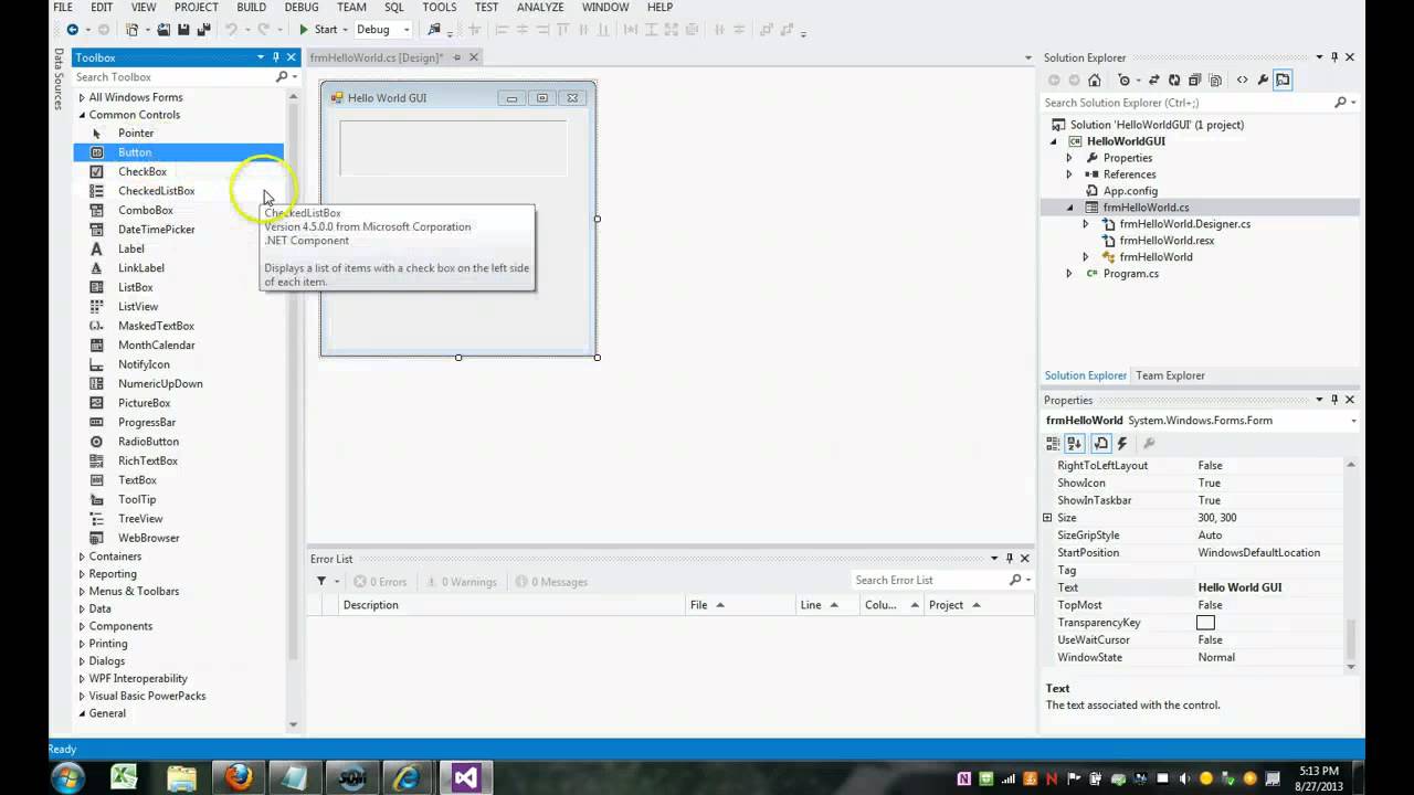 C Hello World Gui Youtube