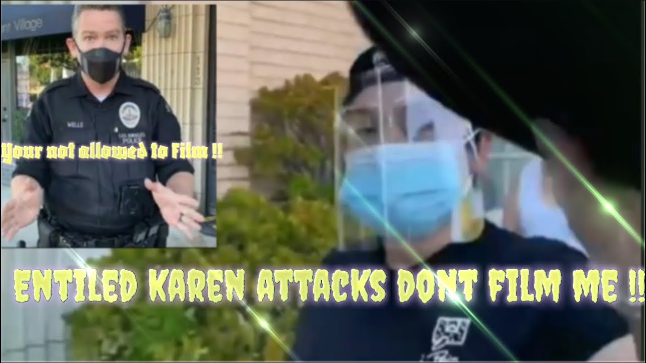Bossy #karen assaults me with a plate don’t film me 1st amendment audit police called !!! - YouTube