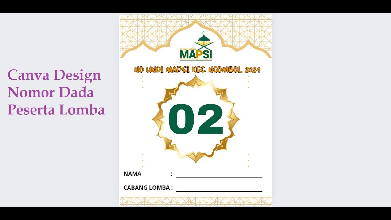Design Nomor Dada Untuk Peserta Lomba - YouTube