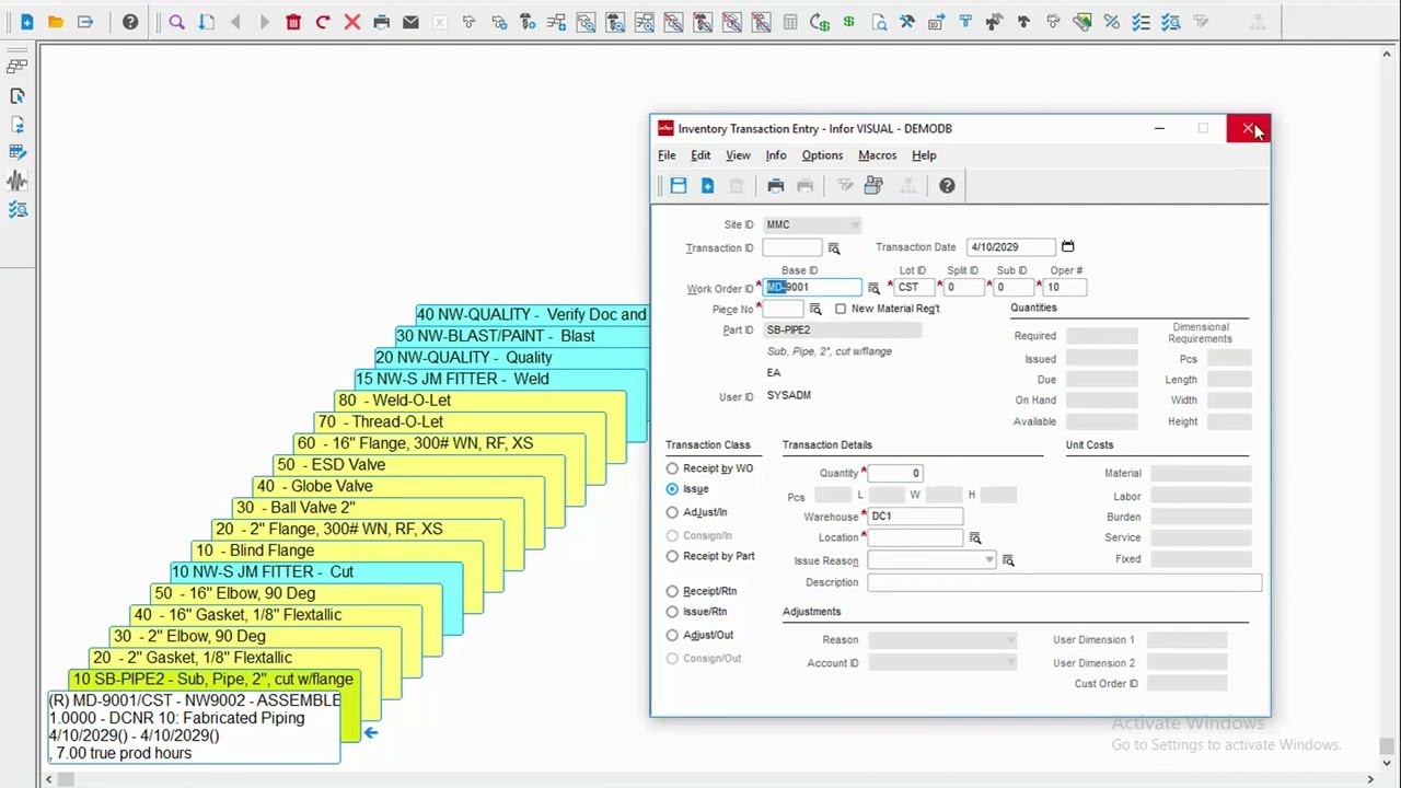 Infor VISUAL ERP - Actual Costing - YouTube