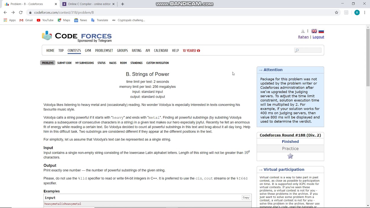 Codeforces 318B solution - YouTube