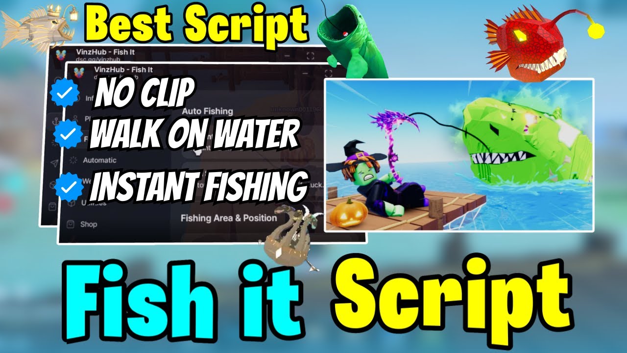 Fish It Script Showcase | Vinz Hub Script | Auto Fish & Walk On Water ...