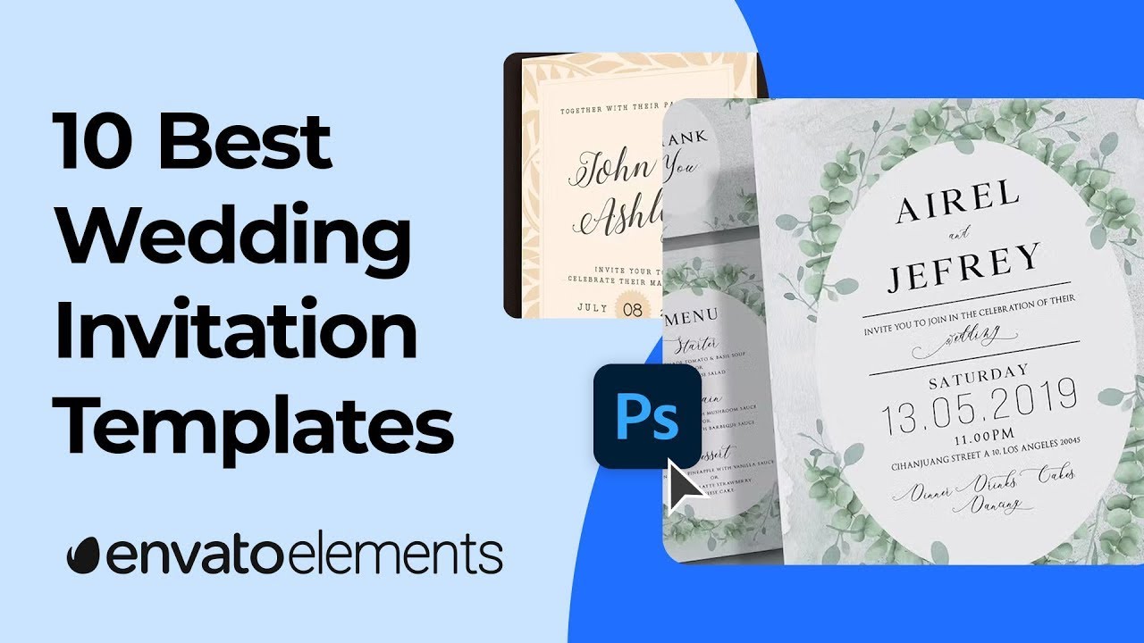 Top 10 Wedding Invitation Templates for Photoshop - YouTube