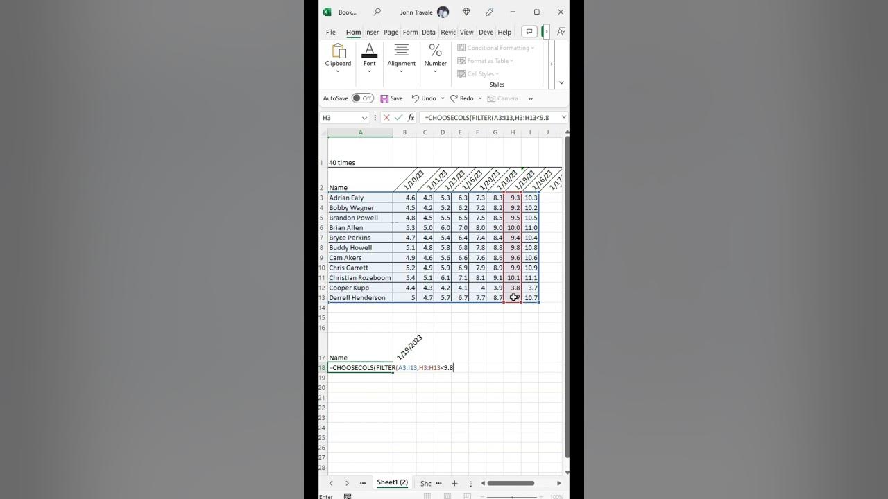 Get a list filtered by TWO criteria using CHOOSECOLS and the FILTER function. #excel # ...