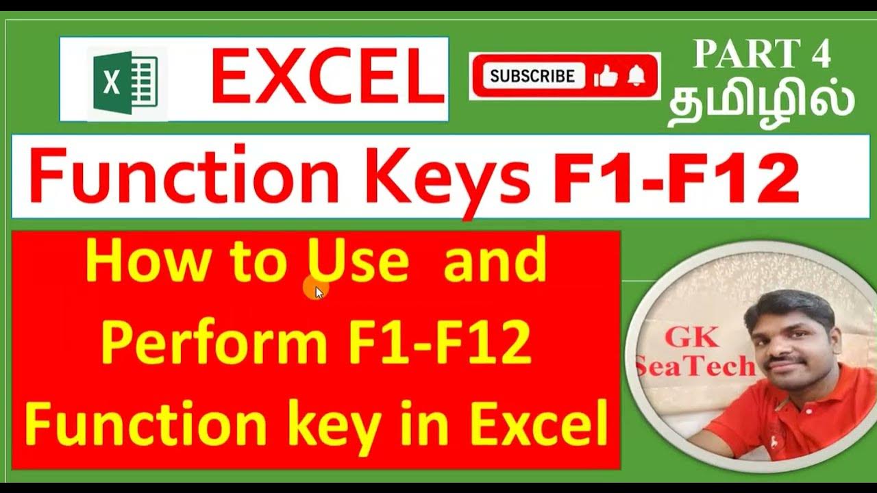 how to use function keys F1 to F12 in excel தமிழில் #excelworld #exceltricks #exceltutorial # ...