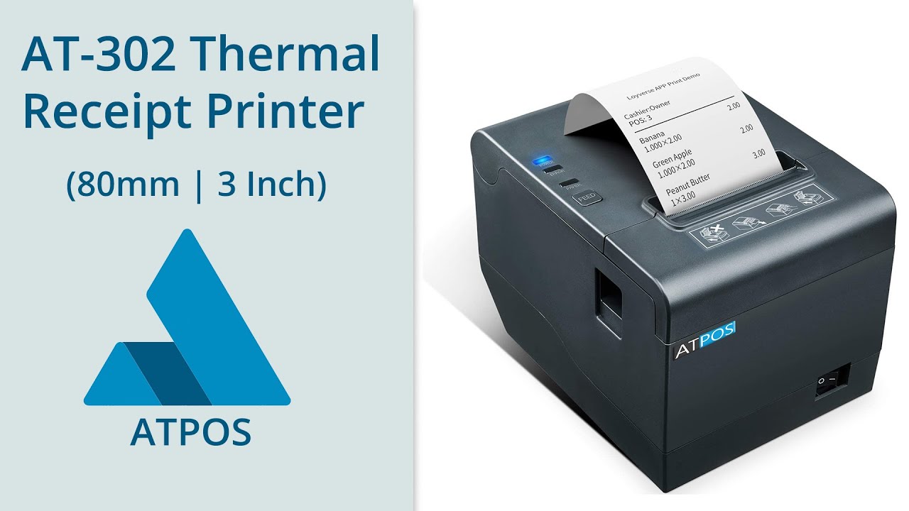 ATPOS AT-302 Thermal Receipt Printer | Auto Cutter | 80mm 3 Inch - YouTube
