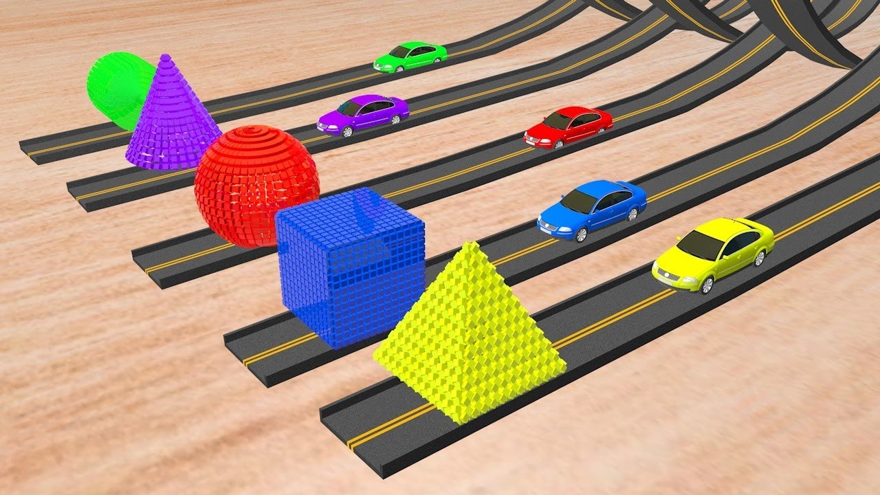 Learn Shapes - Color Learning | With cars and slides| Happy Kids TV ...