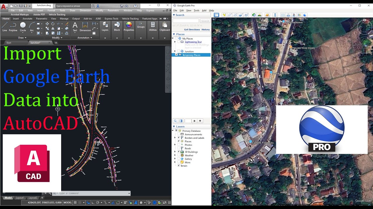 🌐 How to Transform Google Earth Data to AutoCAD | No Extra Software Needed! | Full Tutorial 🎯 ...