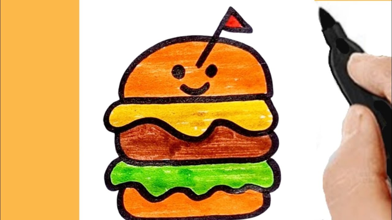 DRAW CUTE BARGAR DRAWING STEP BY STEP@kidedrawingofficial - YouTube