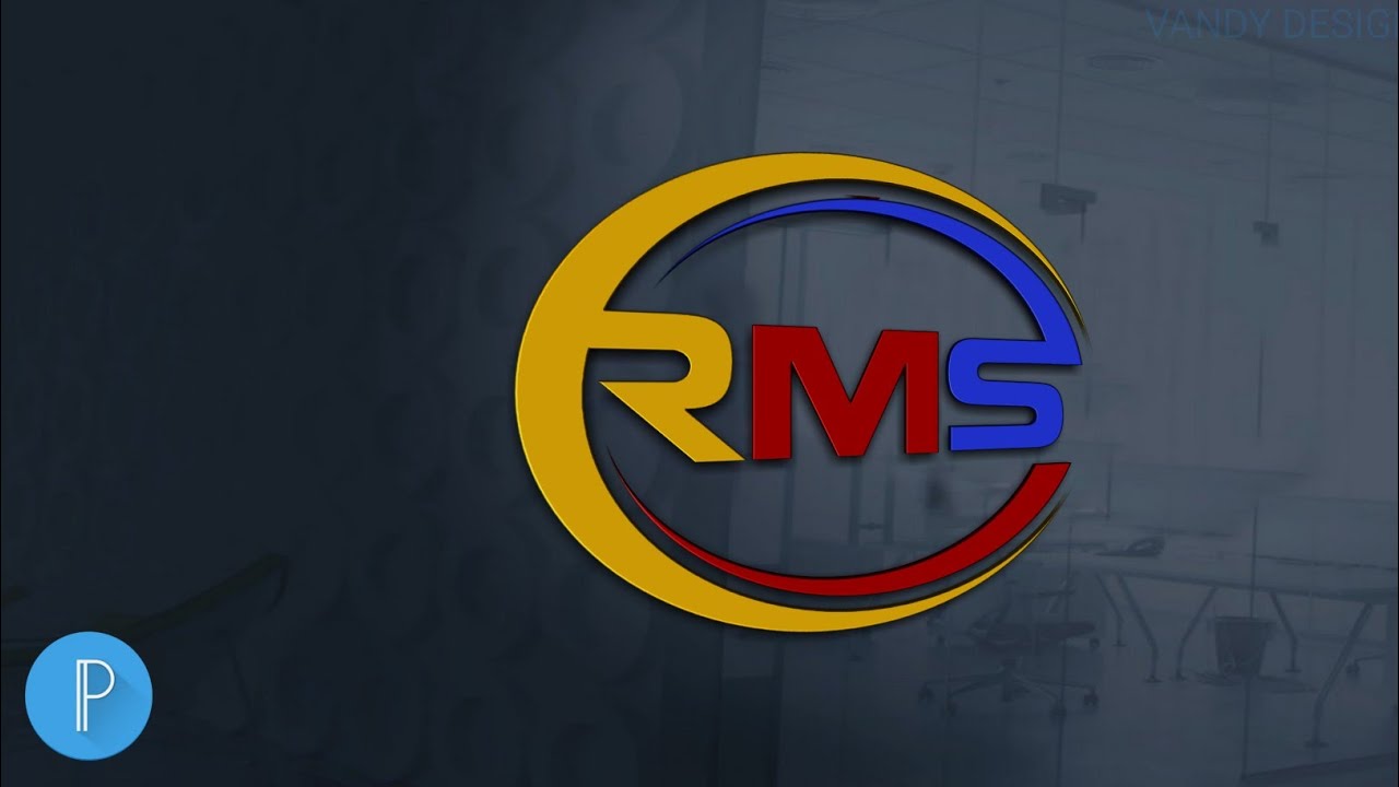 Professional logo ''RMS'' design on android mobile, Pixellab tutorial ...