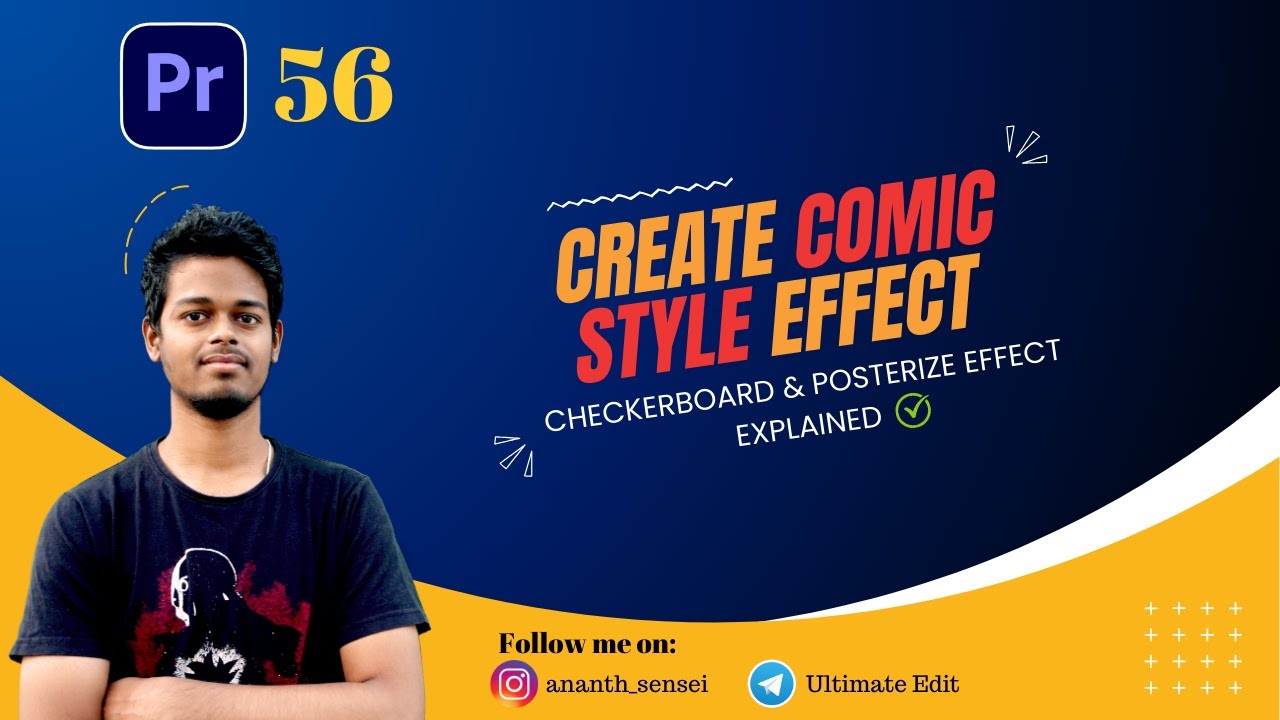 #56 Create Comic-Style Effect using Checkerboard & Posterize Effect ...