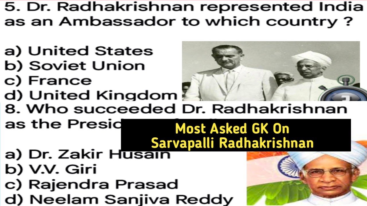 Dr Sarvapalli Radhakrishnan quiz /MCQS on Sarvapalli Radhakrishnan ...
